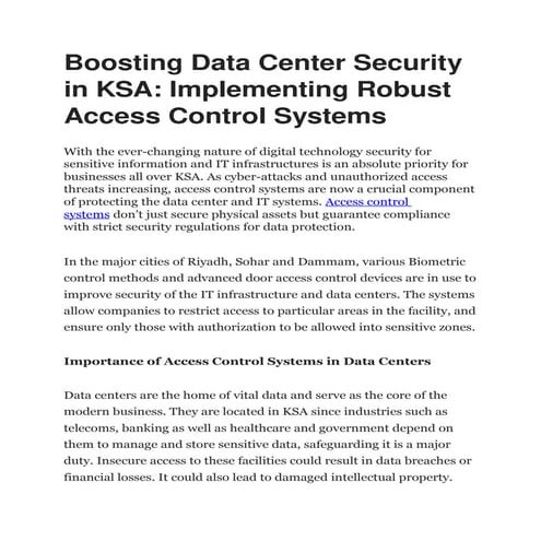 Access Control Systm in Saudi Arabia, KSA.docx