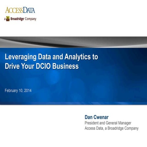 Leveraging Data and Analytics to Drive Your DCIO Business | PPT