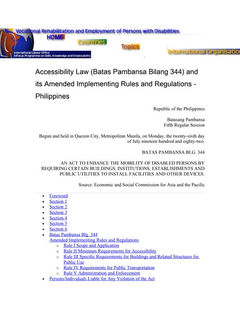 Bp 344 act to enhance the mobility of disabled persons | PDF