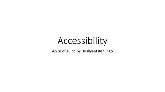 Introduction to Accessibility | PPTX