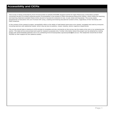 Accessibity and OER survey questions | PDF