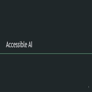 Accessibility in Artificial Intelligence | PPTX