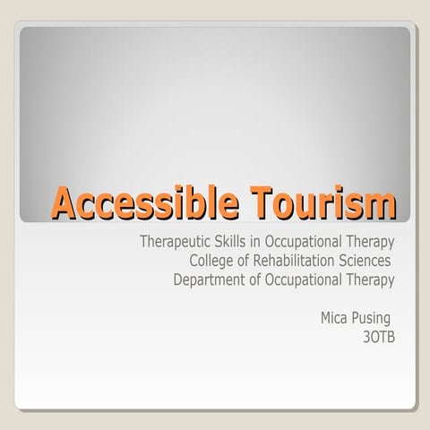 Accessible tourism | PPT
