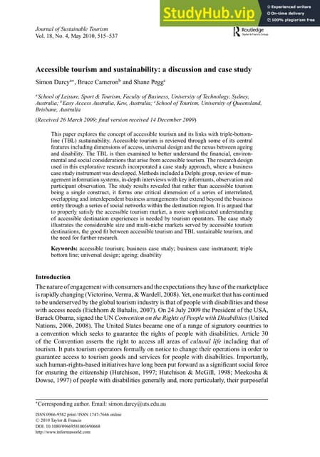 A Whole-Of-Life Approach To Tourism The Case For Accessible Tourism ...