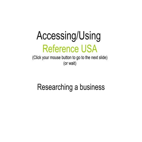 Accessing And Using Reference Usa[2] | PPS