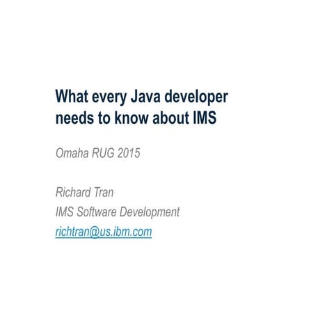 Accessing ims data from your java environments | PPTX | Databases | Computer Software and ...