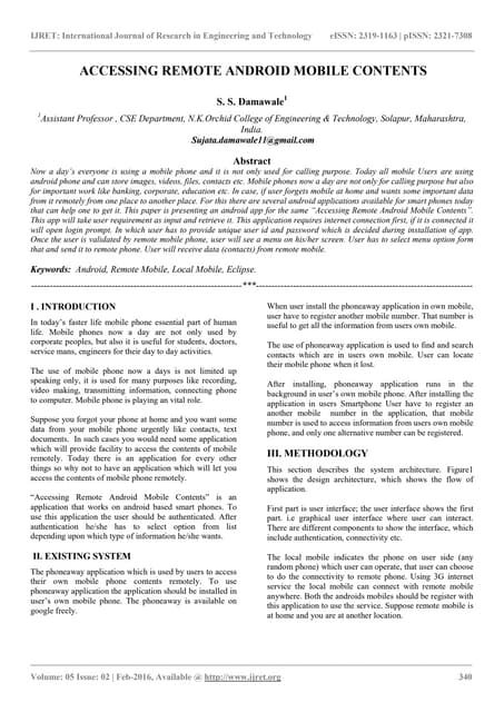 Accessing Remote Android Mobile Contents Pdf Free Download