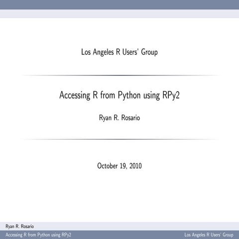 Accessing R From Python Using R Py2 Ppt 6305
