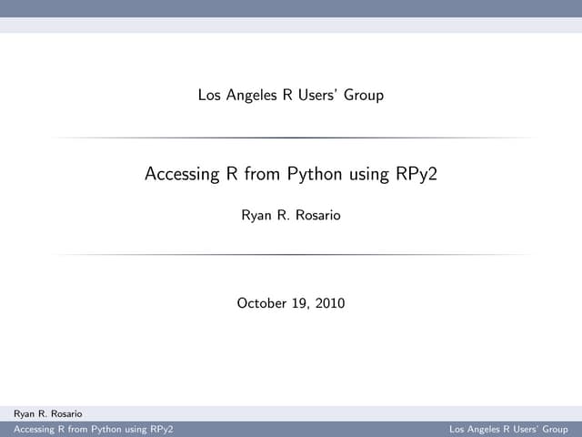 Accessing R From Python Using R Py2 Ppt 6305