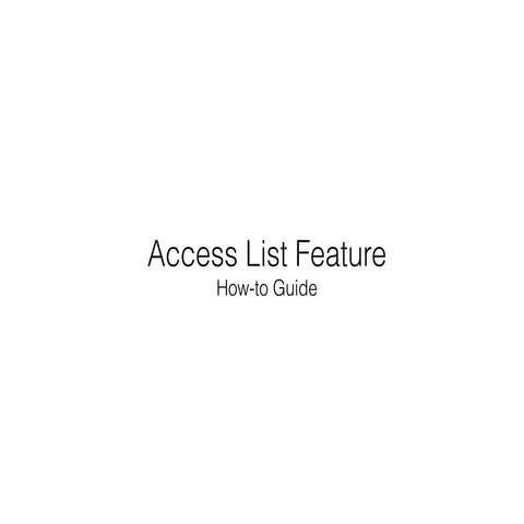 How to use Access List | PDF | Technology & Computing