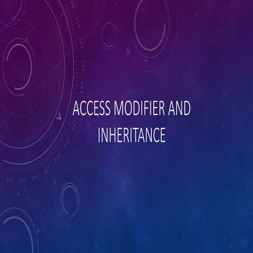 Java Access Modifiers And Inheritance Guide Ppt 