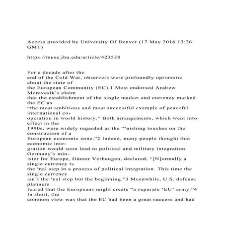 The history of European Integration | PPTX