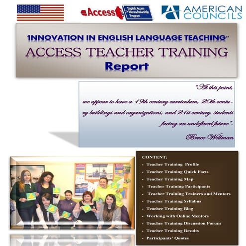 Access teacher training report, March, 2015, Moldova | PDF | Workshops ...