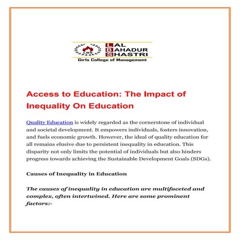 Access to Education The Impact Of Inequality On Education.pdf