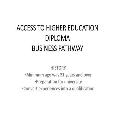 Access to higher education diploma introduction | PPTX