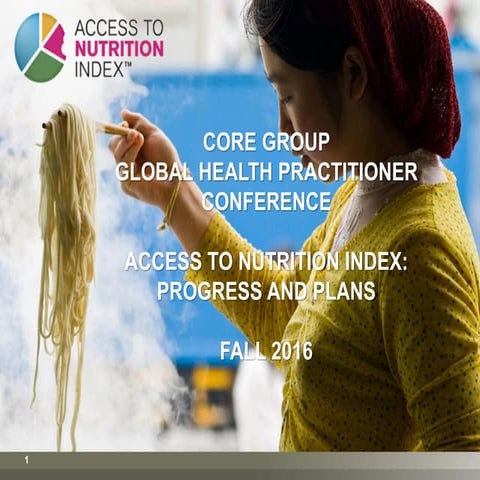 Access to Nutrition Index: Progress and Plans Fall 2016 | PDF