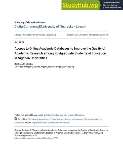 AWARENESS AND USE OF OFFLINE DATABASE FOR ACADEMIC ACTIVITIES BY ...