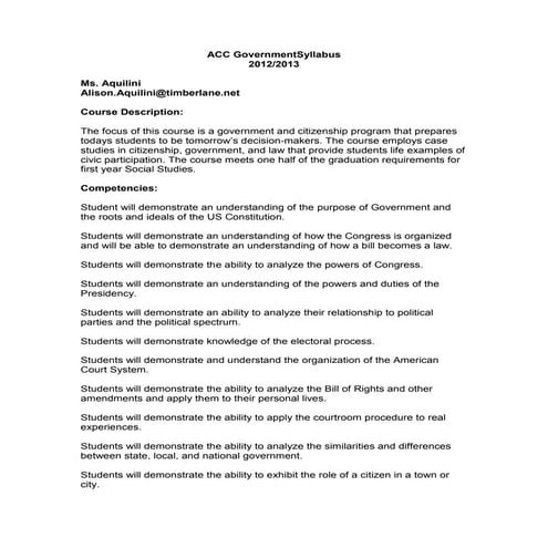 Acc government syllabus | DOCX