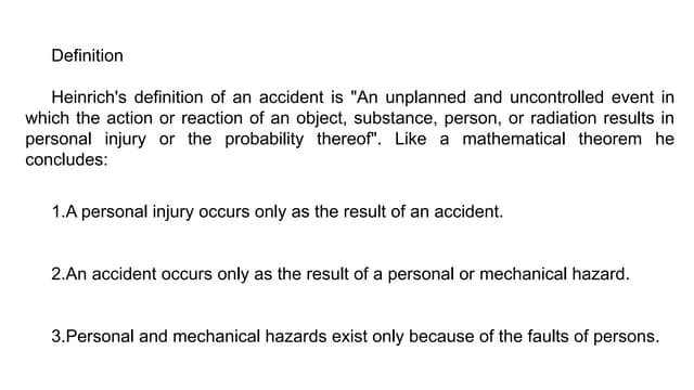 Theories of accident causation | PPT