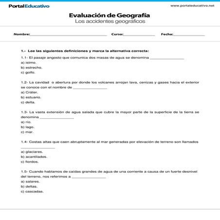 Accidentes geograficos | PDF
