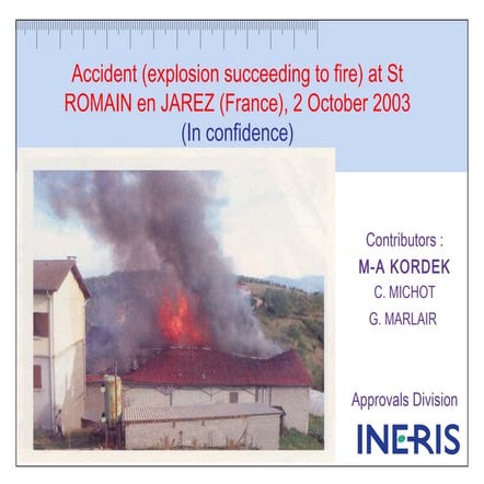 Fire & Ammonium Nitrate Explosion in Saint-Romain-en-Jarez, France 2003 ...