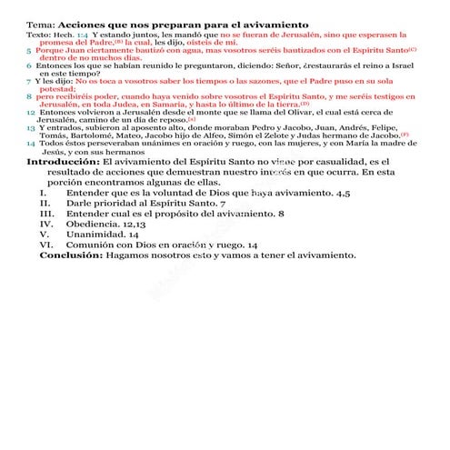 Acciones que nos preparan para el avivamiento | PDF