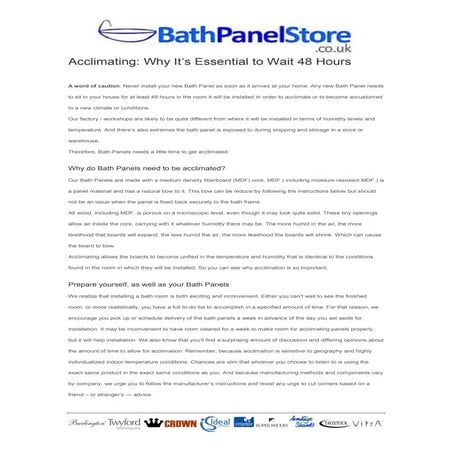 Acclimating bath-panels | PDF