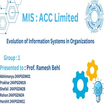 ACC Limited Management Information System analysis presentation | PDF
