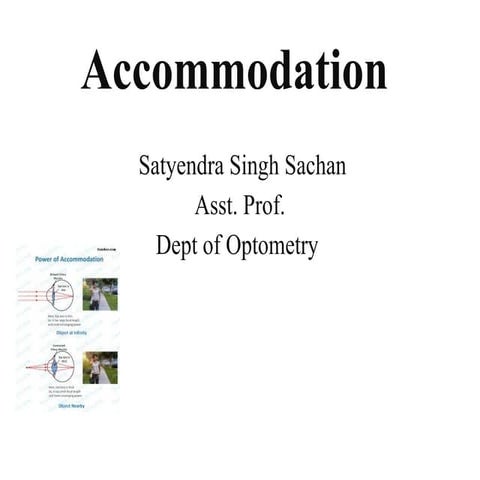 Accommodation/ Accommodation of Eye, Measurement of Accommodation of ...