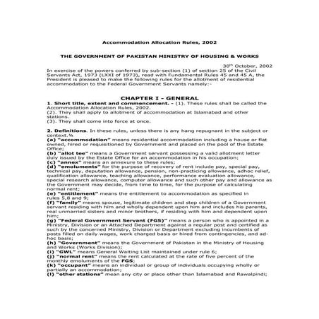 Accommodation Allocation Govt of Pakistan Rules.pdf