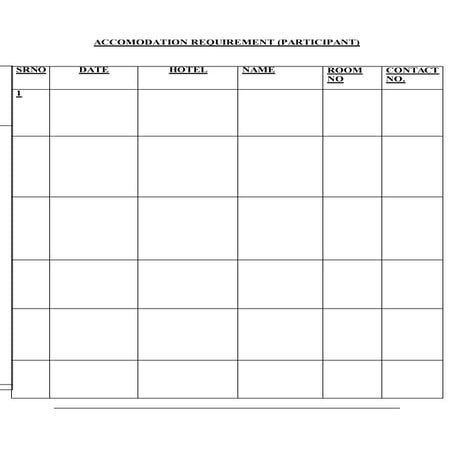 Accomodation requirement | DOCX