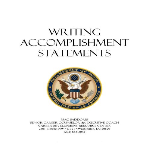 Writing Accomplishment Statements | PDF