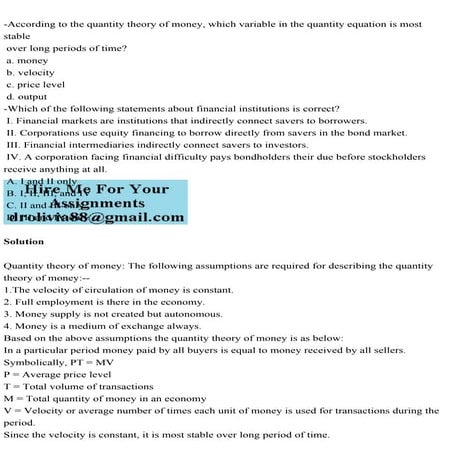 -According to the quantity theory of money, which variable in the qu.pdf