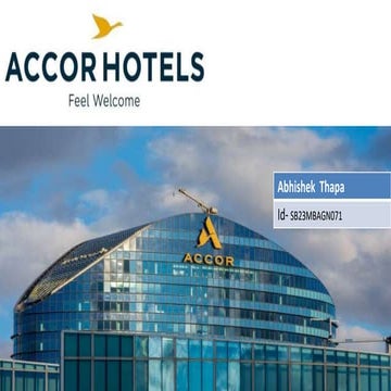 Accor hotels. market changes vision changes new market new vision and ...