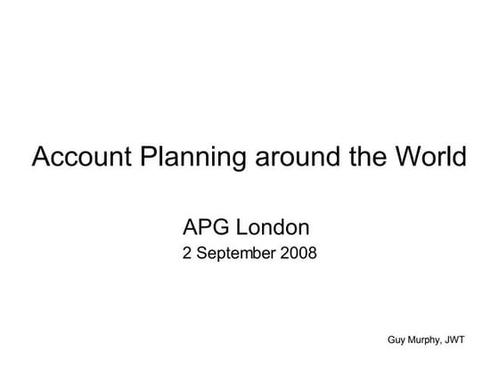 What is account planning apg | PDF