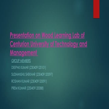 ACCOUNT 3.pptx wood manufacturing lab cutm | PPTX