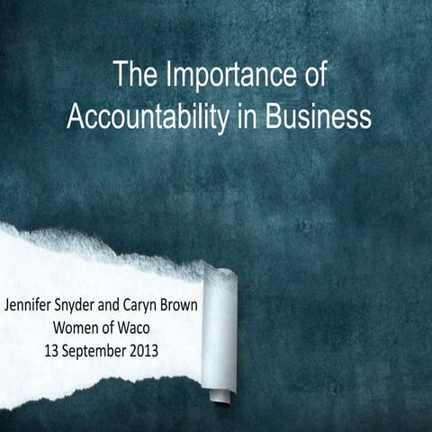 The Importance of Accountability in Business | PPTX