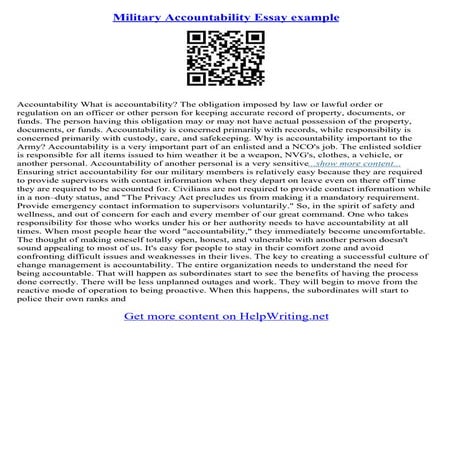 Accountability Essay | PDF