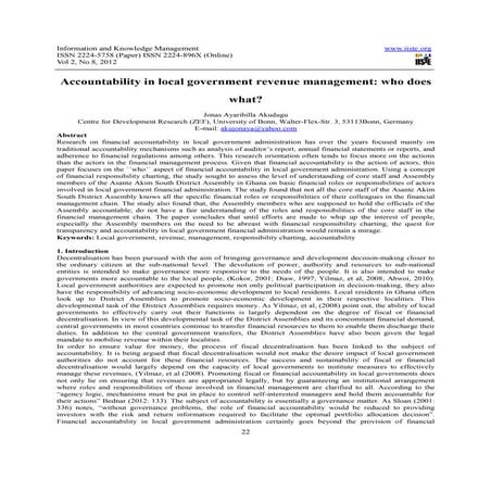 Accountability in local government revenue management | PDF