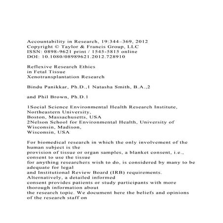 Accountability in Research, 19344–369, 2012Copyright © Tayl.docx