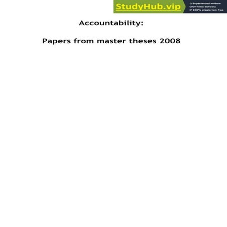 Accountability Papers From Master Theses 2008 | PDF