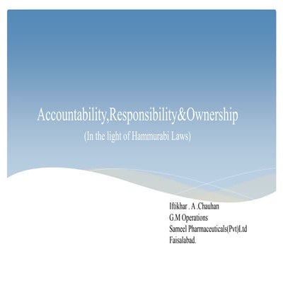 Accountability, Responsibility & Ownership | PPTX