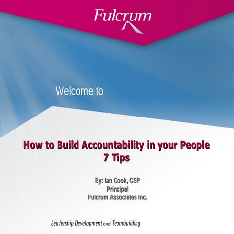 Building Accountability in Your People | PPT