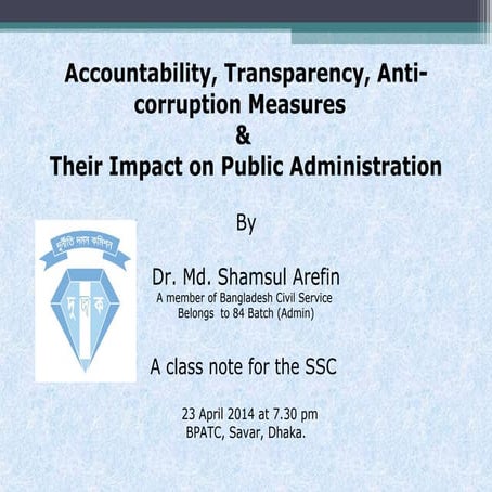 Accountability & transparency 26 05-2014 | PPT