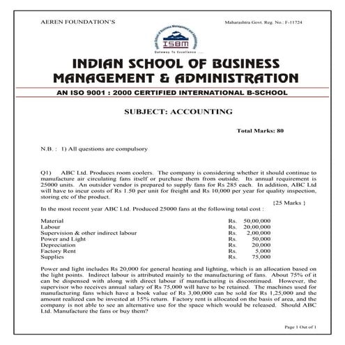 Acct 434 week 4 midterm exam(uophelp) | DOC