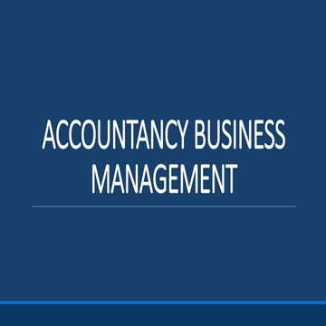 Accountancy Business Management | PPTX