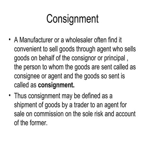 04 consignment account | PDF