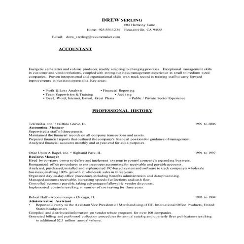 Accountant cv template | DOCX