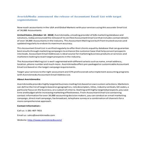 Accountant Email List | DOCX