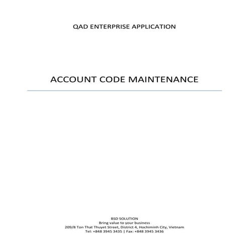 Account code maintenance | PDF